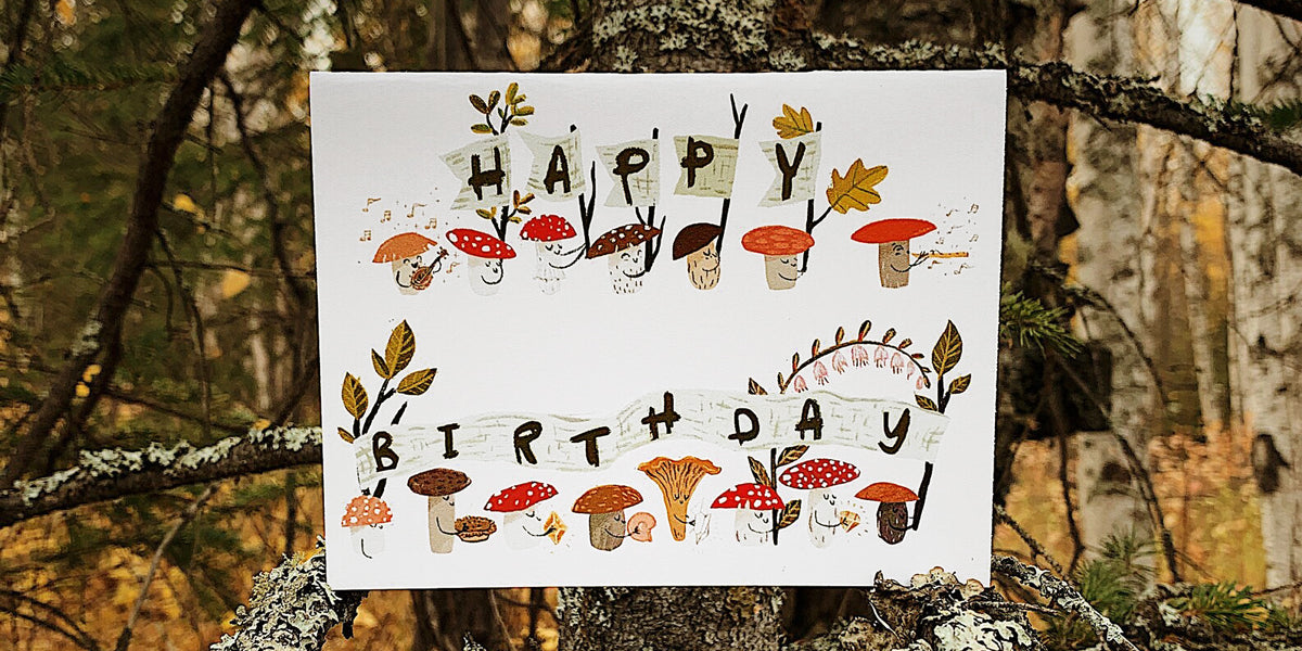 Mushroom Birthday Card - Woodlark Shop